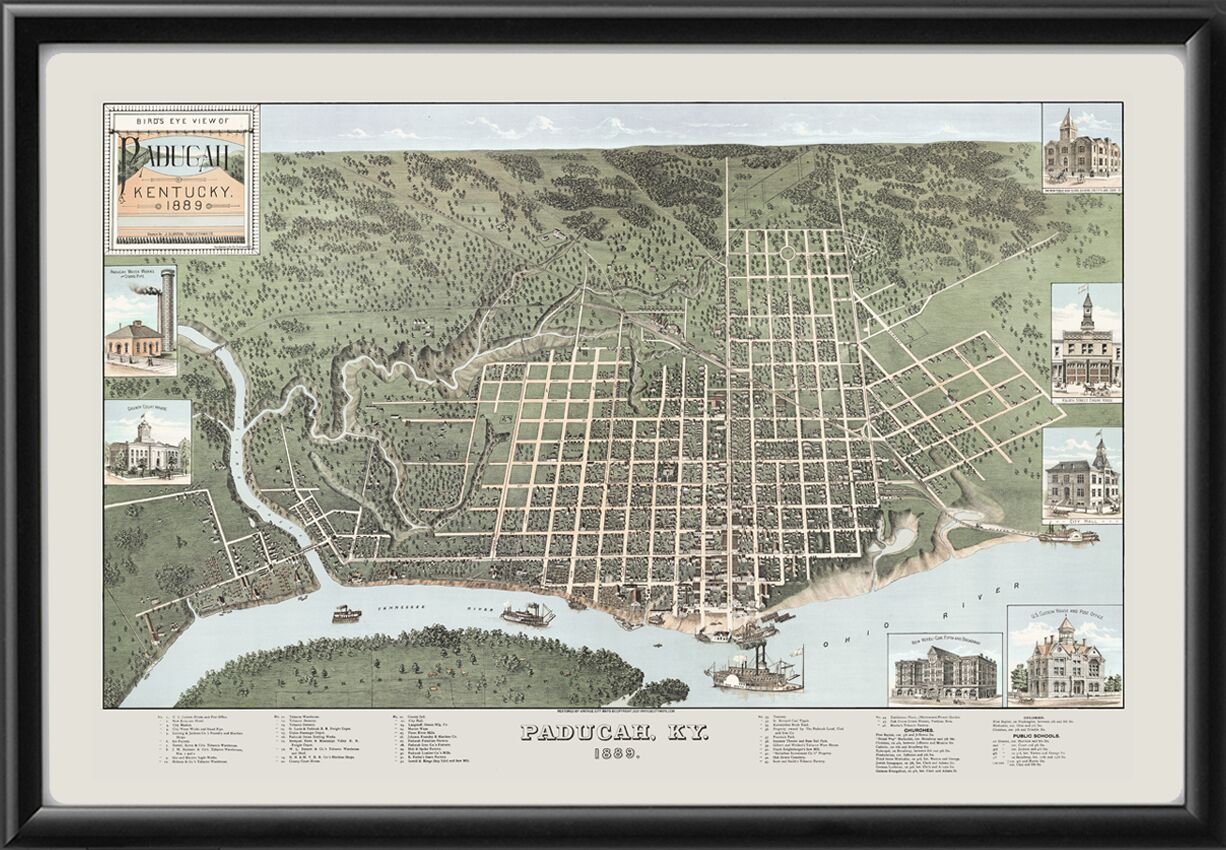 Paducah KY 1889 Restored Map | Vintage City Maps