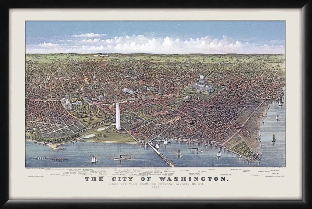 Washington DC 1810 Restored Map | Vintage City Maps