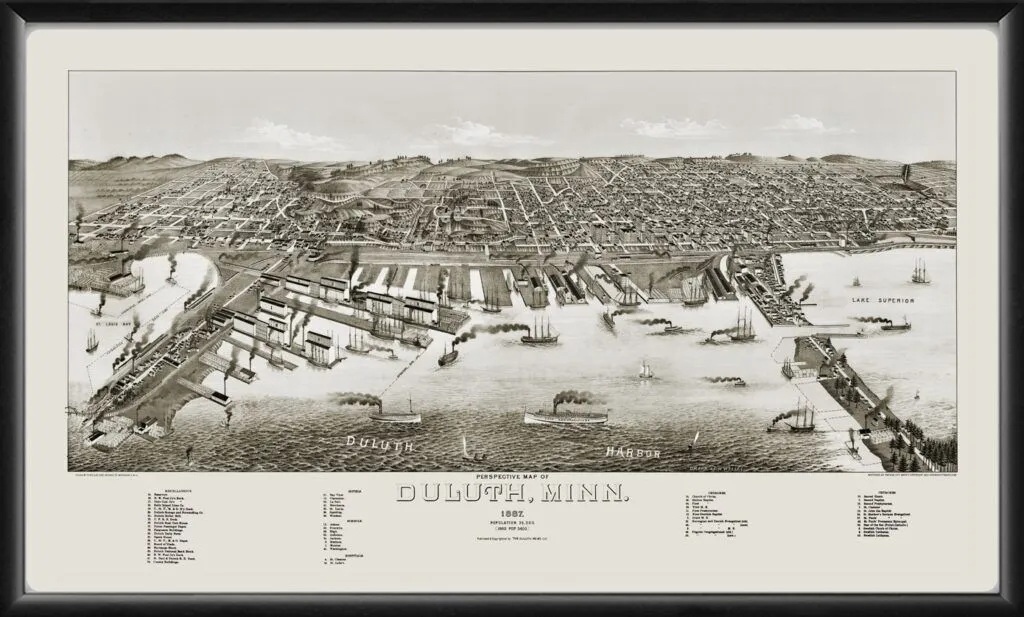Twin Ports - Duluth and Superior - 1915 Vintage City Maps