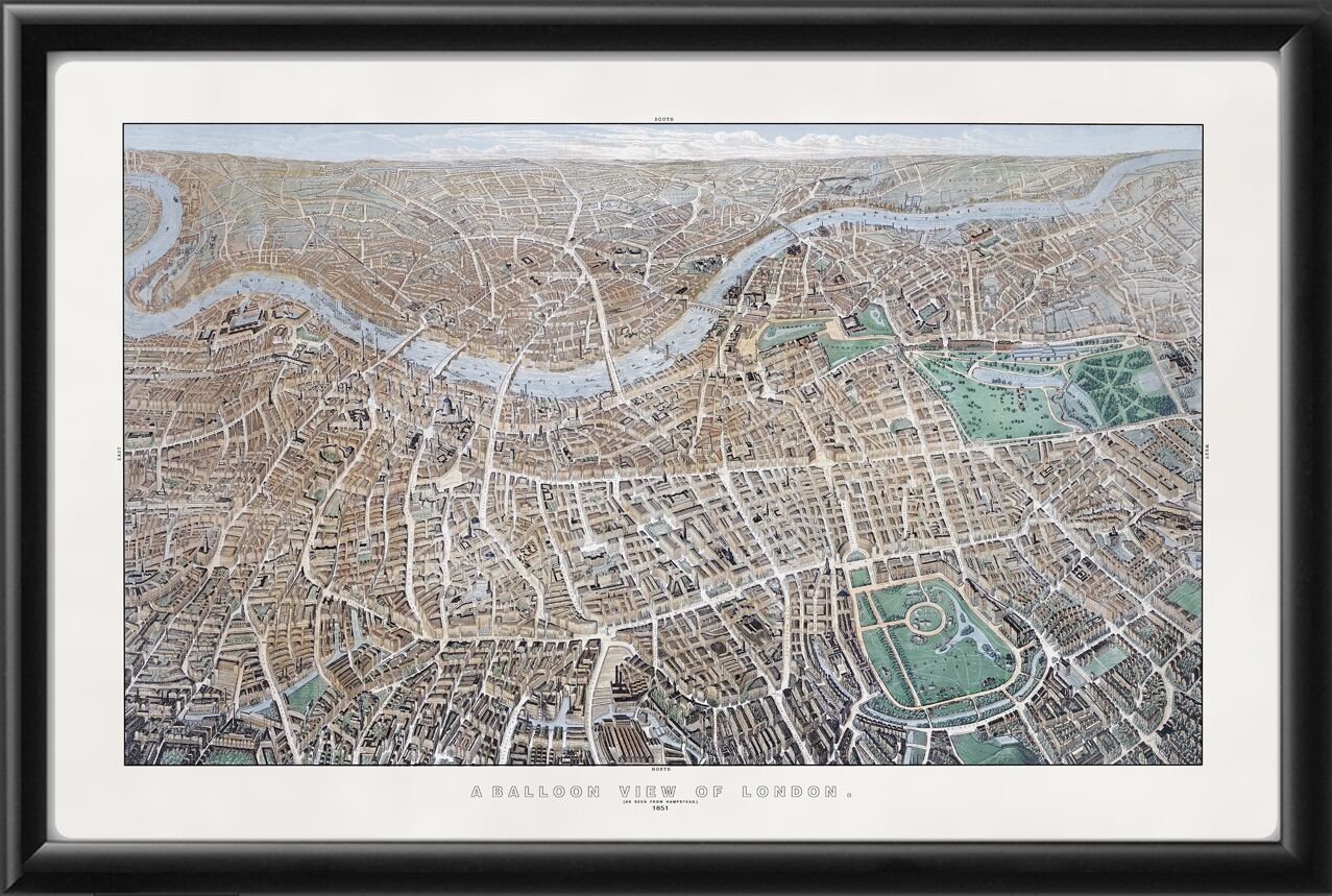 London England 1851 Restored Map | Vintage City Maps