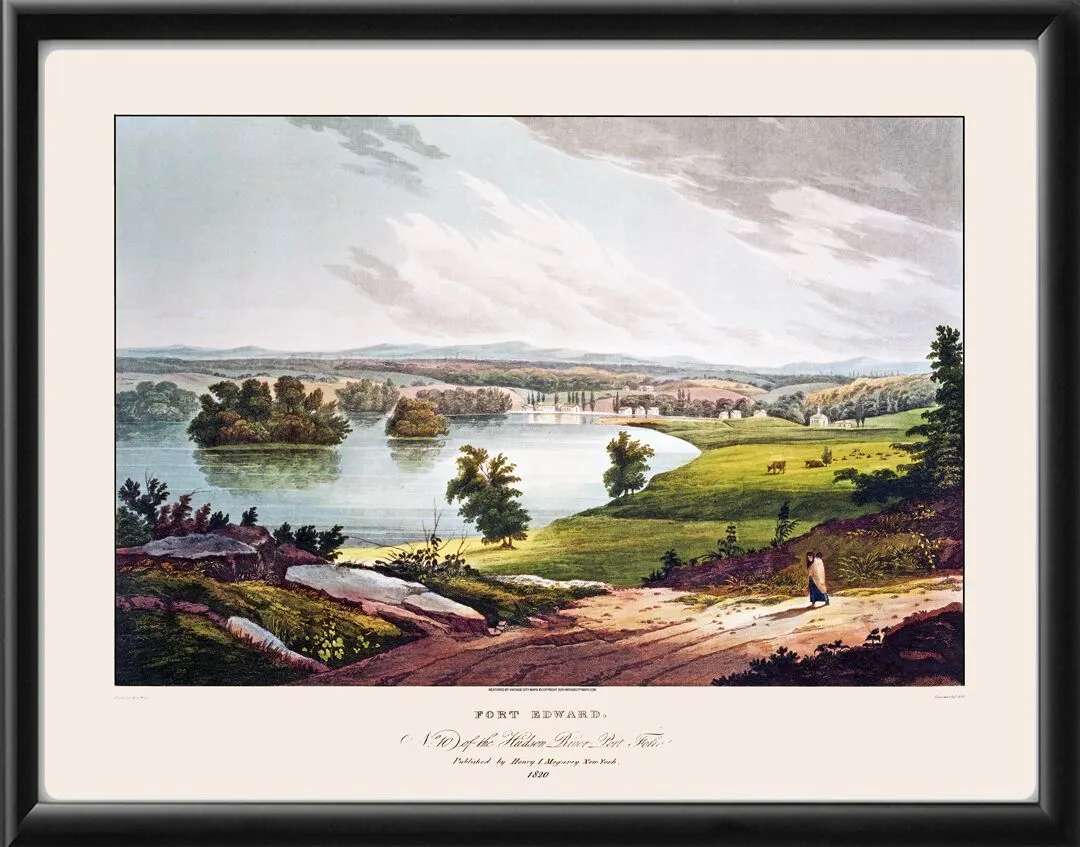Fort Edward NY 1820 Restored View | Vintage City Maps