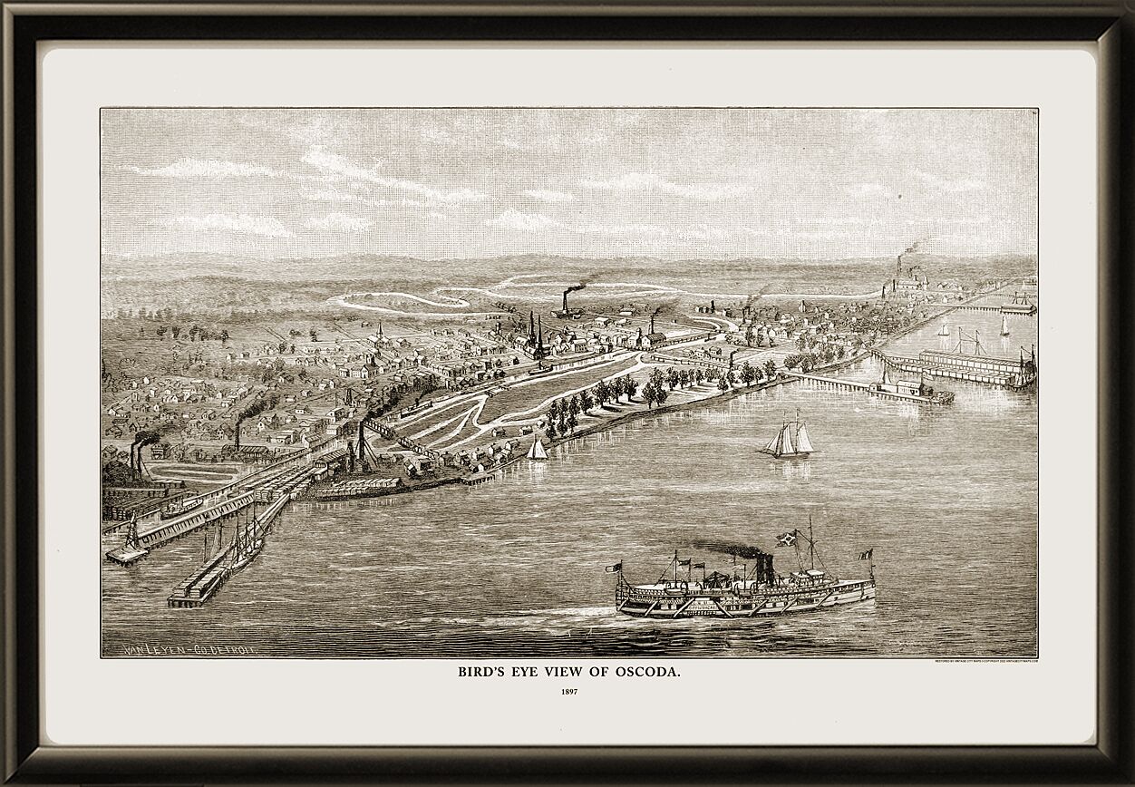 Oscoda MI 1897 Restored Map | Vintage City Maps