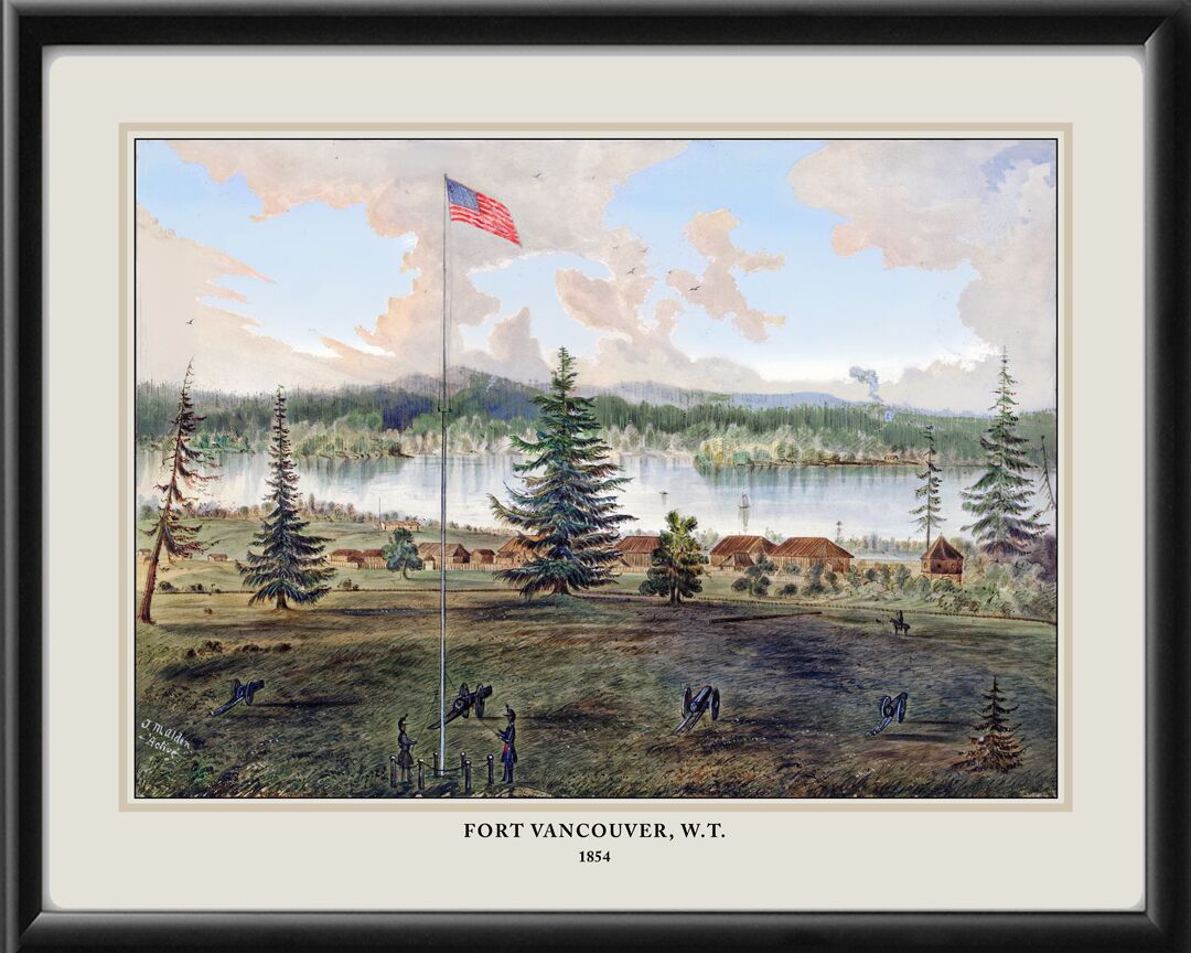 Fort Vancouver WA 1854 (2) - Vintage City Maps, Restored Views